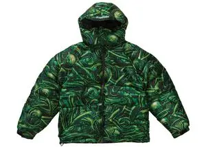 Supreme H.r. Giger Jacquard Down Puffer Jacket - Green
