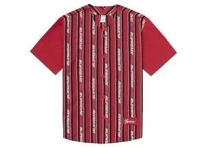 Supreme Jacquard Logo Baseball Jersey - Red
