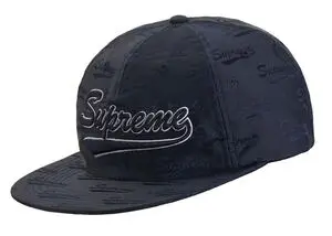 Supreme Jacquard Script 6-panel Cap - Navy Blue