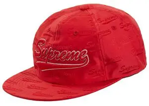 Supreme Jacquard Script 6-panel Cap - Red