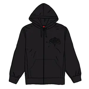 Supreme Hysteric Glamour Zip Up Hooded Sweatshirt - Black
