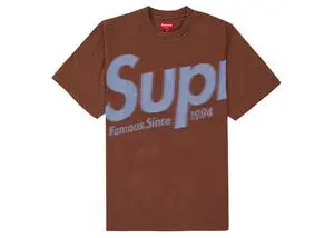 Supreme Intarsia Spellout Short Sleeve Top - Brown