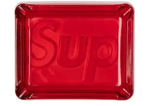 Supreme Debossed Glass Ashtray - Red