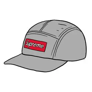 Supreme Inset Logo Camp Cap - Grey