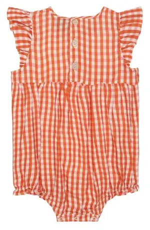 MON COEUR Gingham Linen Bubble Romper