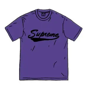 Supreme Intarsia Script Short Sleeve Top - Purple