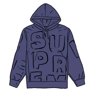 Supreme Cutout Letters Hooded Sweatshirt - Washed Navy Blue