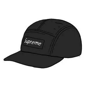 Supreme Inset Logo Camp Cap - Black