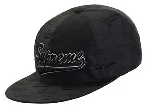 Supreme Jacquard Script 6-panel Cap - Black
