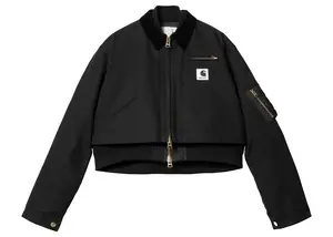 Sacai X Carhartt Wip Canvas Ma1 Detroit Jacket - Black | Editorialist