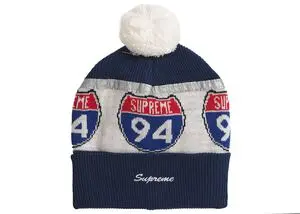 Supreme Interstate Reflective Beanie - Dark Blue