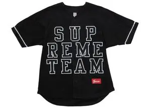Supreme Denim Baseball Jersey - Black