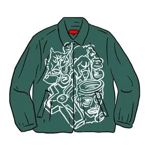 Supreme Daniel Johnston Embroidered Work Jacket - Work Green