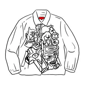 Supreme Daniel Johnston Embroidered Work Jacket White