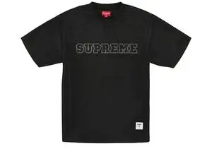 Supreme Dazzle Mesh Short Sleeve Top - Black