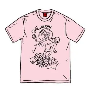 Supreme Daniel Johnston Kill Em All Tee Shirt - Light Pink