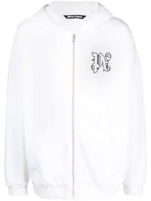 Palm Angels Monogram-embroidered Cotton Hoodie