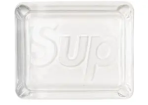 Supreme Debossed Glass Ashtray - Clear