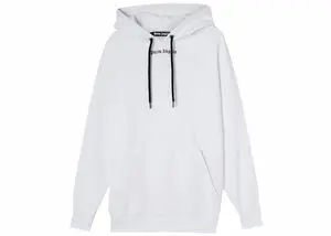 Palm Angels Logo Hooded Sweatshirt - White/black