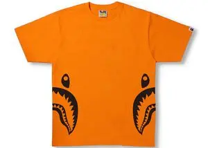 A BATHING APE Bicolor Side Shark Tee Shirt - Orange
