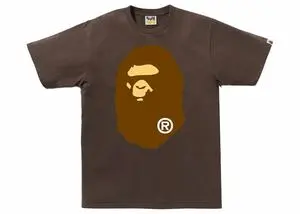 A BATHING APE Big Ape Head Tee Shirt - Brown
