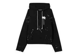 Palm Angels Painted Palm Tree Hooded Sweatshirt