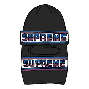 Supreme Logo Facemask Beanie - Black