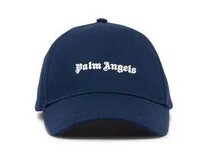 Palm Angels Logo-print Snapback Cap - Navy Blue/white