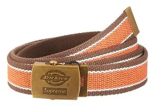 Supreme Dickies Stripe Webbing Belt - Brown