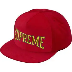 Supreme Dotted Arc 5-panel Cap - Red