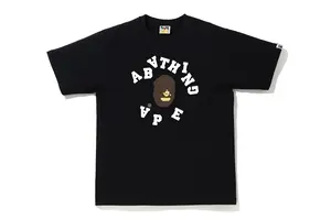 A BATHING APE Broken College Tee Shirt - Black