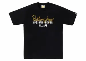 A BATHING APE Champion Logo Tee Shirt - Black