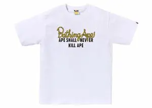 A BATHING APE Champion Logo Tee Shirt - White