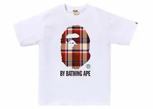 A BATHING APE Check Bathing Ape Tee Shirt - White