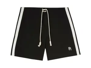 Palm Angels Pa Monogram Embroidered Swim Shorts - Black/white