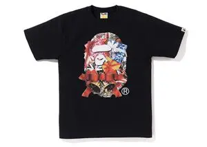 A BATHING APE Christmas Ape Head Tee Shirt - Black