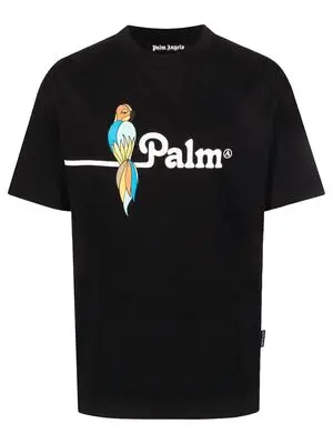 Palm Angels Parrot Logo Tshirt/in - Black/white