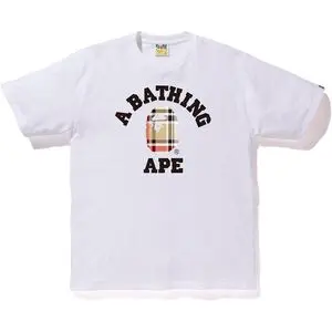 BAPE Check College Tee Shirt White/beige
