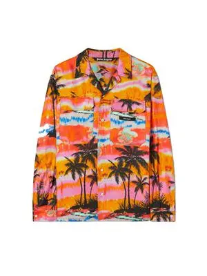 Palm Angels Psychedelic Palms Shirt - Fuchsia