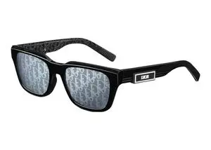 Dior B23 S1i Sunglasses - Black/dior Jacquard Oblique Blue