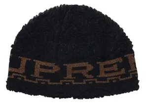 Supreme Sherpa Logo Beanie - Black