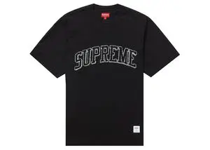 Supreme Sketch Embroidered Short Sleeve Top - Black