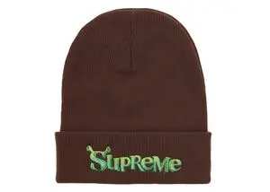 Supreme Embroidered Beanie - Brown
