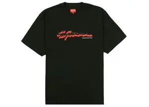 Supreme Shadow Script Short Sleeve Top - Black