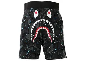 A BATHING APE Space Camo Shark Sweat Shorts