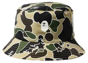 A BATHING APE Camo Bucket Hat - Yellow