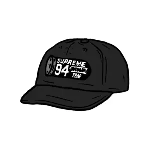 Supreme Shell Patch 6-panel Cap - Black