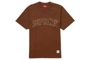 Supreme Sketch Embroidered Short Sleeve Top - Brown