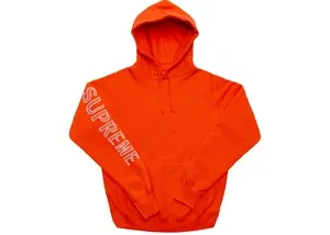Supreme Sleeve Embroidery Hooded Sweatshirt - Dark Orange
