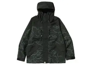 A BATHING APE Text Code Camo Hoodie Jacket